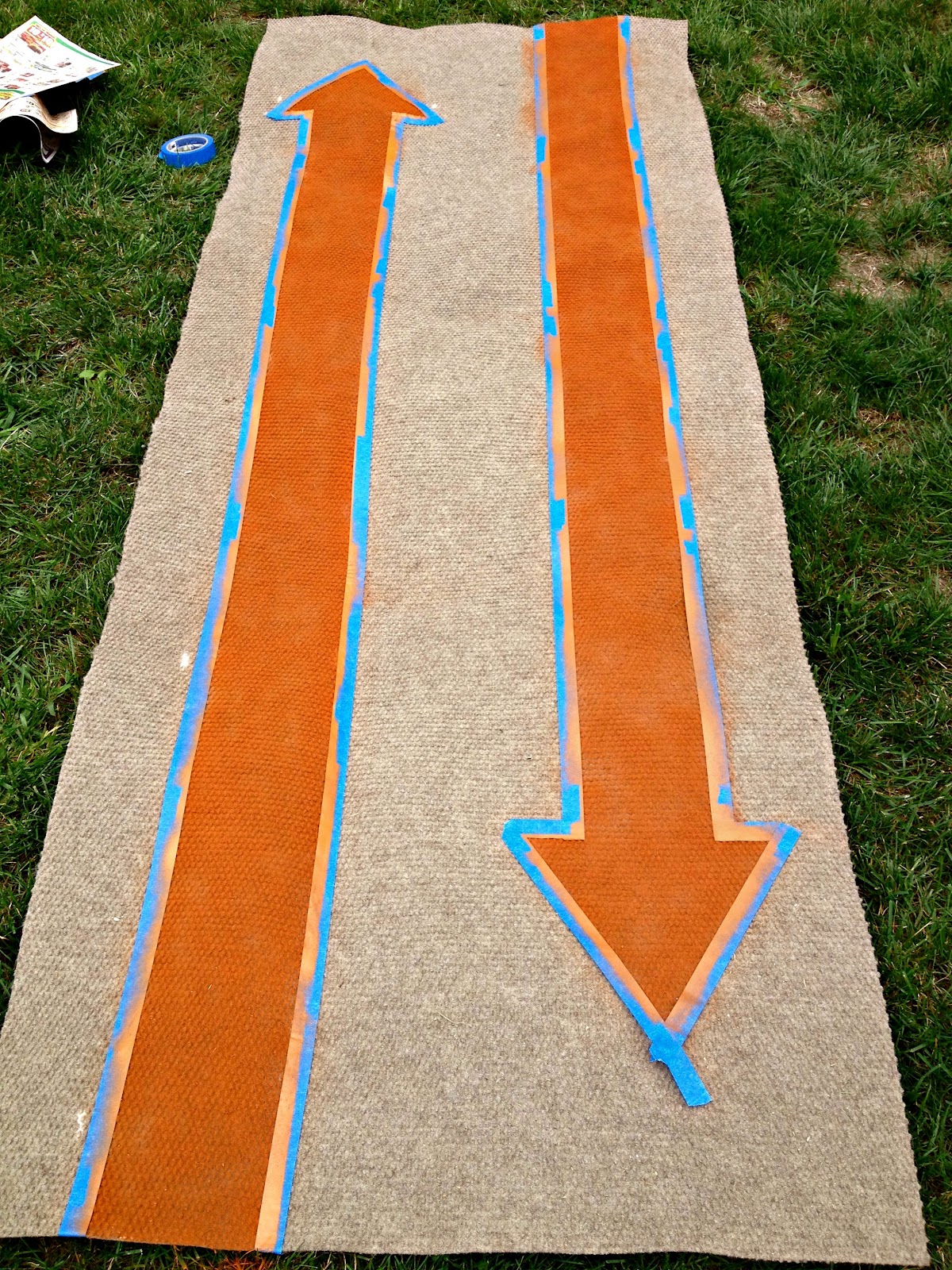 Custom Painted Runner Rugs {Garage Mudroom Makeover} | East Coast Creative