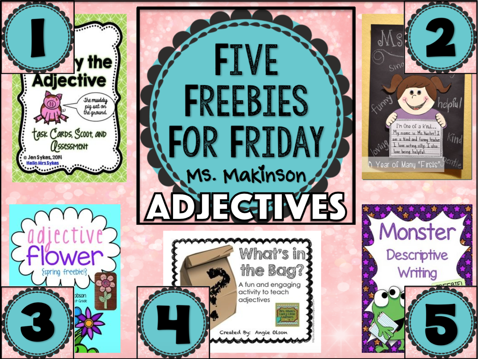 Ms. Makinson: Five Freebies for Friday - Adjectives