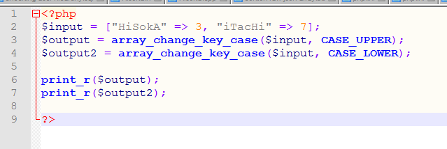 Dimensi TutupBotol: array_change_key_case di PHP