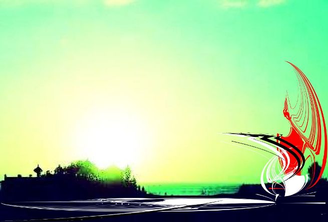 ABSTRACT CALLIGRAPHY: Abstract Calligraphy "Sunset At Tanahlot Bali"