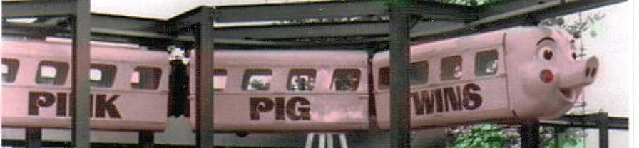 PINKPIGFLYER: The Pink Pig Monorail on Roof of Rich's Department Store