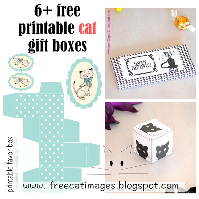 Free printable cat boxes - gift box - round-up