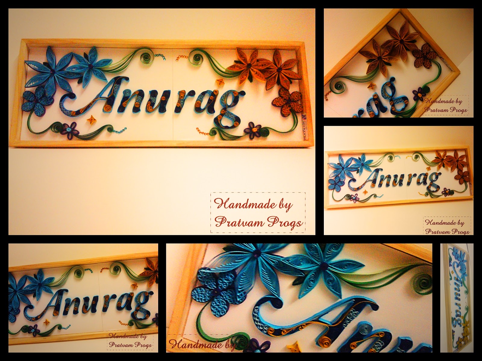 PRATVAM PROGS: Personalised Quilled Name plaques!!!