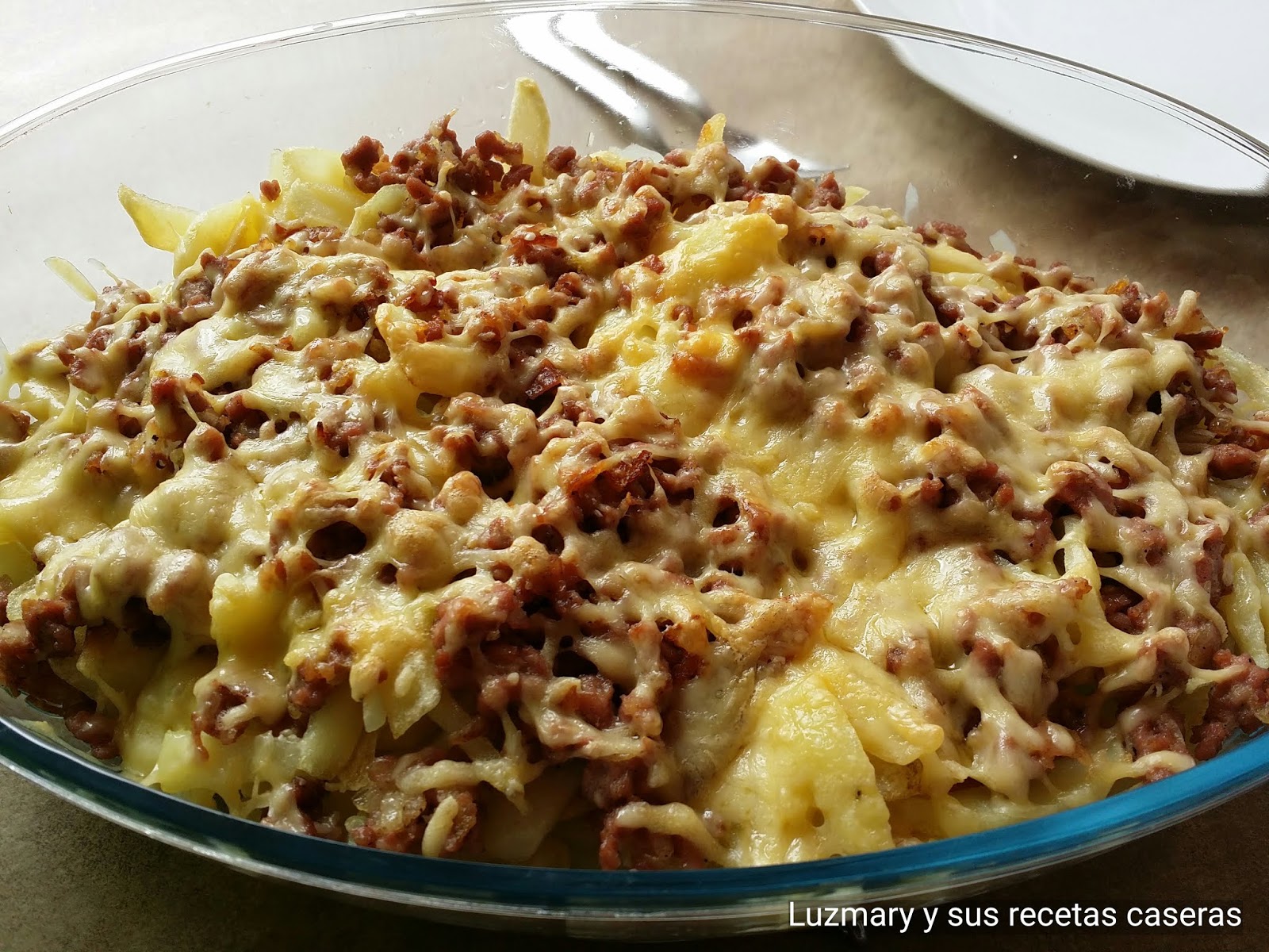 Luzmary y sus recetas caseras: PAPAS FRITAS GRATINADAS CON CARNE -BACON ...