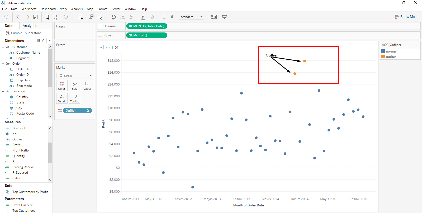 A blog about Tableau : Tableau and R Project :Outlier(Uçdeğer)