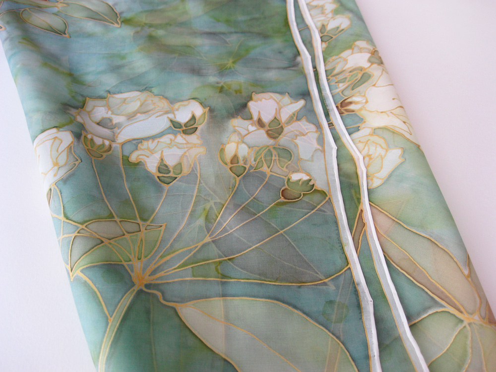 D*E šilkas: Šilkinė skara "Vasaros pieva". Hand painted square silk ...