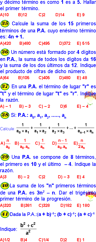 PROGRESIONES ARITMETICAS EJERCICIOS RESUELTOS Y PARA RESOLVER PDF