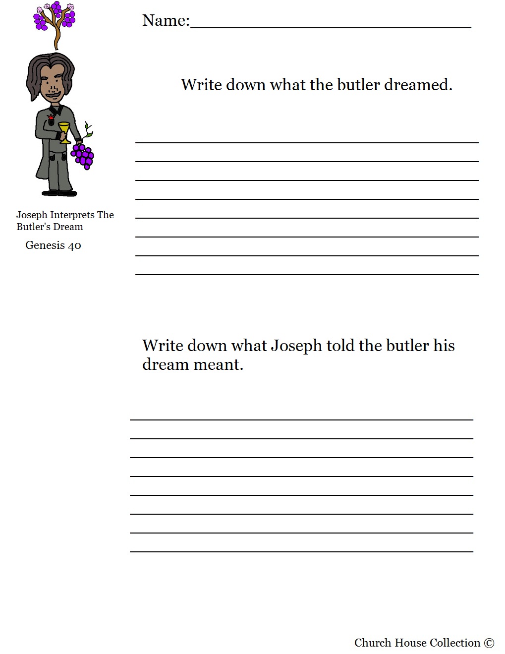 Church House Collection Blog: Joseph Interprets The Butler's Dream ...