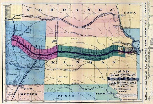 Kansas Pacific Railroad Map