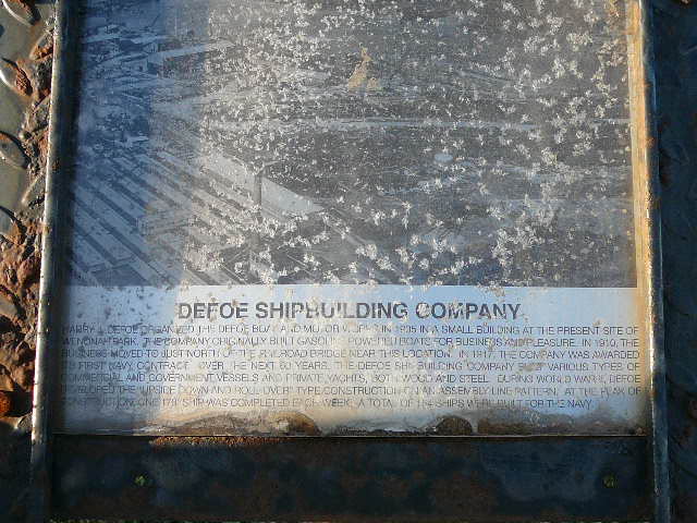 USS Currier DE-700: Site of DeFoe Shipbuiding Company