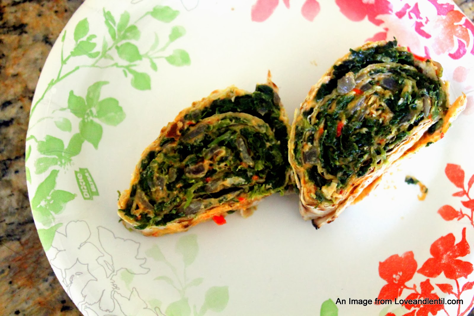 Love & Lentil: Onion Spinach Lavash Rolls