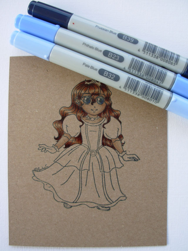 Pink Candy Stripes: Copic Colouring on Kraft - Tutorial