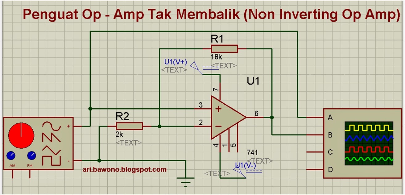 Elektronika Simulasi Rangkaian Inverting Dan Non Inverting