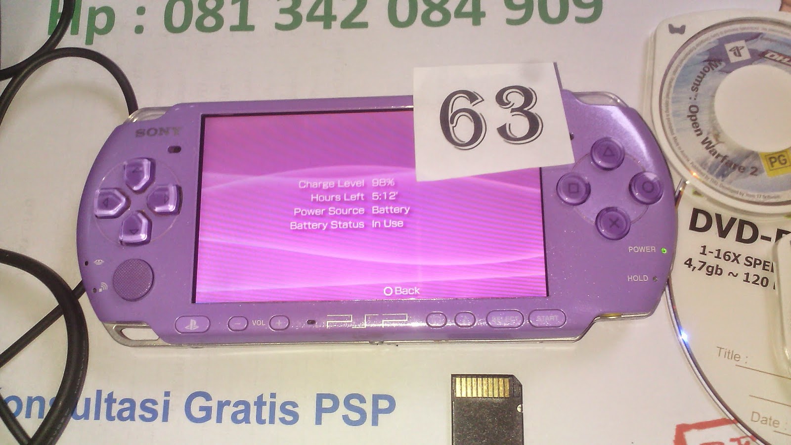 #63 PSP 3003 Limited Edition Lilac + UMD Original PSP Dinner Dash ...