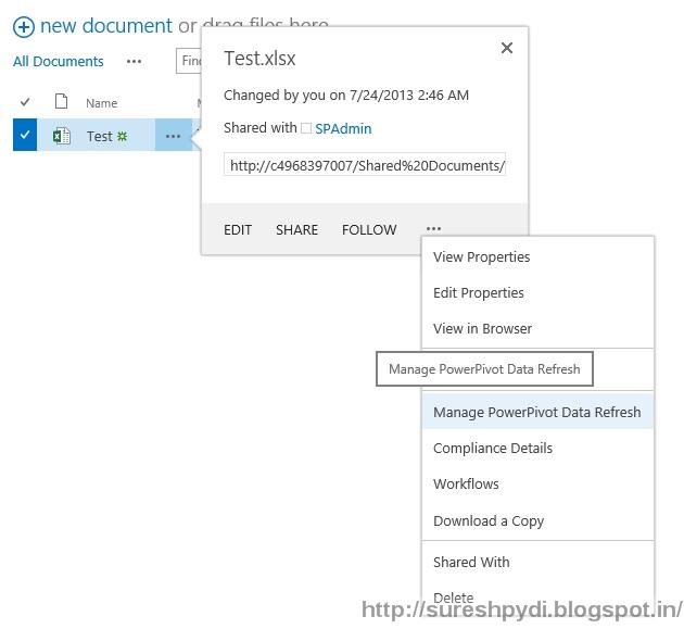 Configuring automatic data refresh in SharePoint 2013 PowerPivot ...