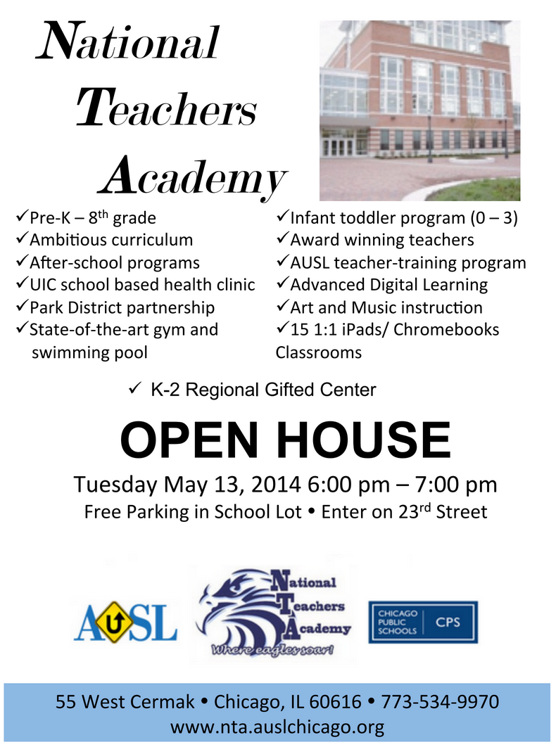 Sloopin - A South Loop Blog: Open House for National Teachers Academy ...