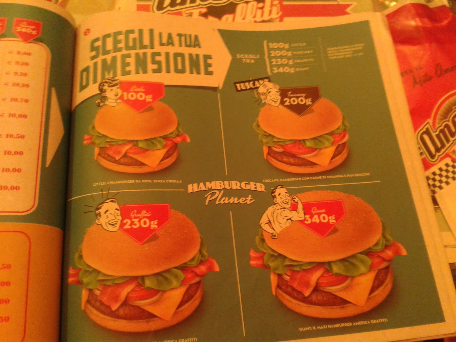 Menu e Prezzi: Menu della Catena di ristoranti America Graffiti ...