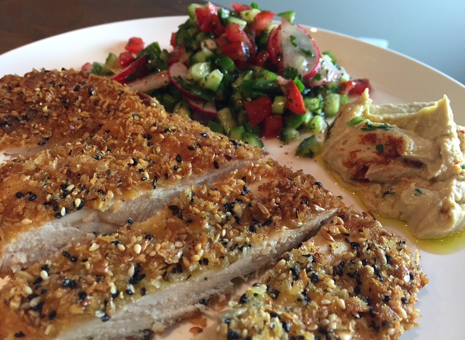 TheMDChef: Chicken Schnitzel with Israeli Salad