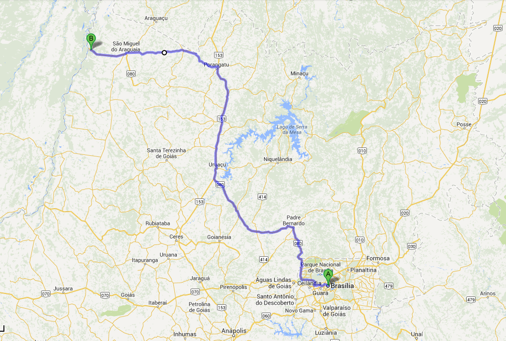 Estradas Brasil: BR-080 (Ribeirão Cascalheira - Brasilia)