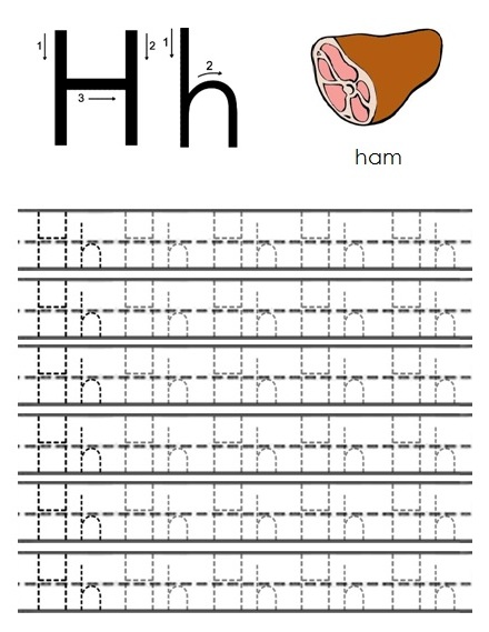 Free Printable Worksheets: The Alphabet - Letter H