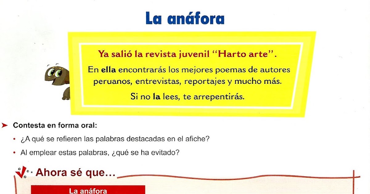 La canasta de los apuntes: Razonamiento verbal LA ANÁFORA