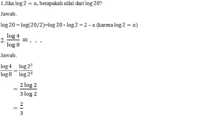 Rumus dan Sifat Logaritma Beserta Contoh Soal Logaritma - Materi Untuk ...
