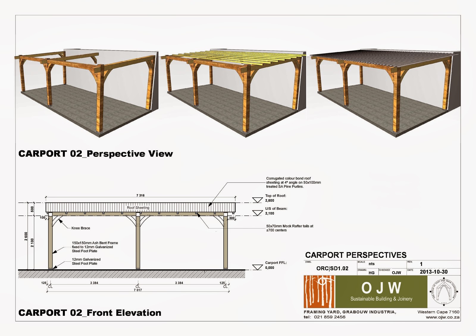 Orca House, Plettenberg Bay, South Africa: Carport perspective views 1 & 2