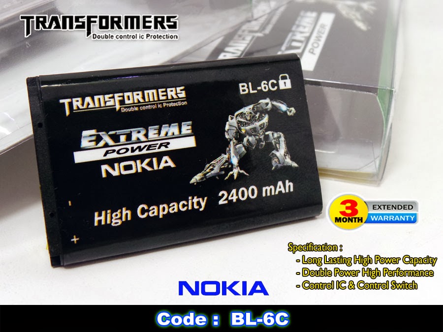 baterai double power: Baterai Nokia BL-6C Transformer