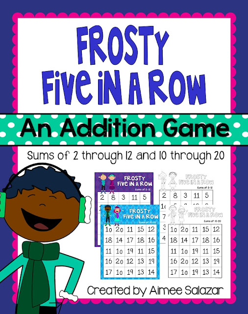 Five in a Row: A Game for Practicing Addition Facts {December & January ...