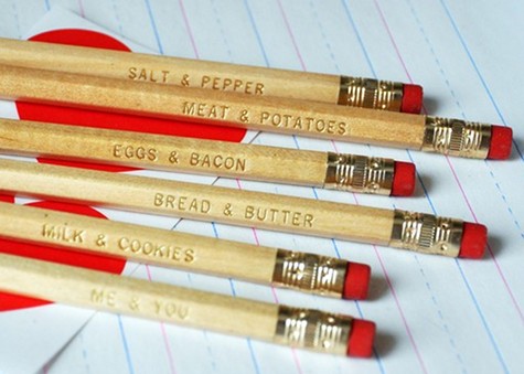 Twirling Clare: engraved pencils