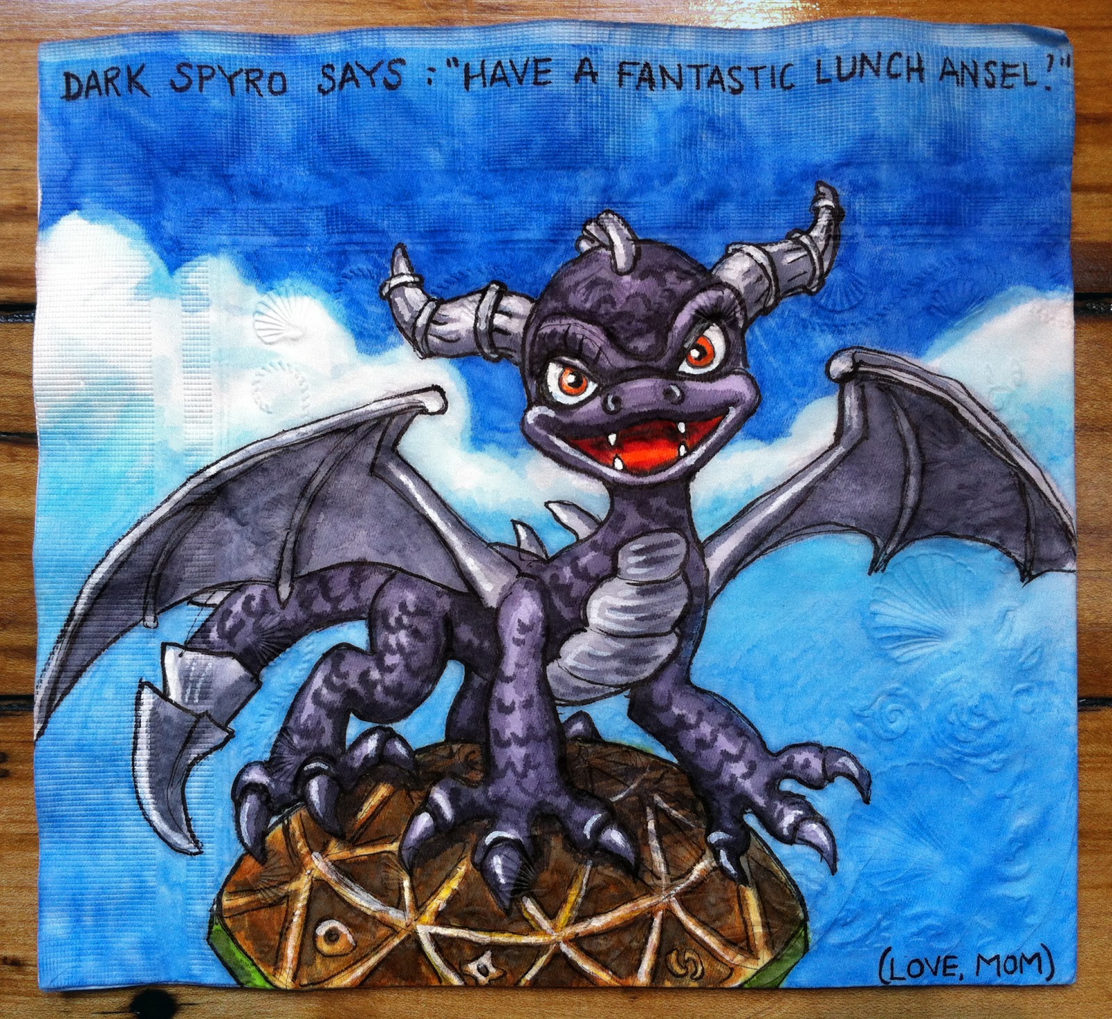 Daily Napkins: Dark Spyro From Skylanders