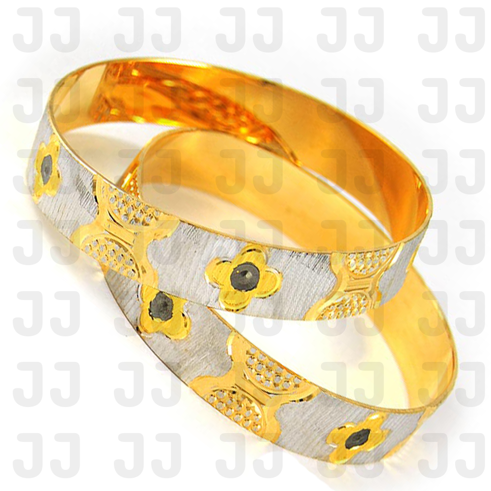 Gold + Silver + Multi stone Bangles ~ Jhelum Jewellers