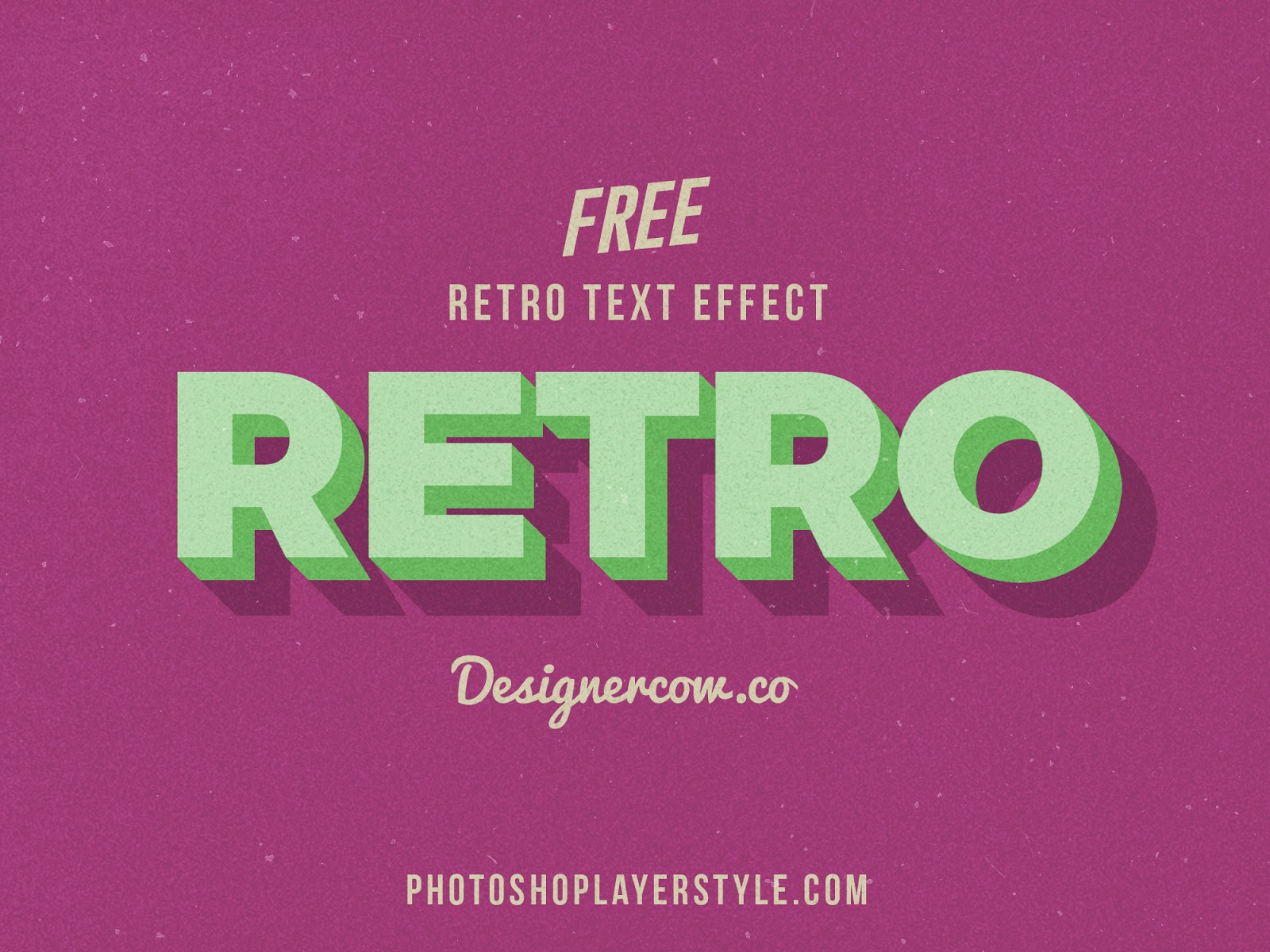 Free Retro Text Effect V2 - Photoshop Layer Styles