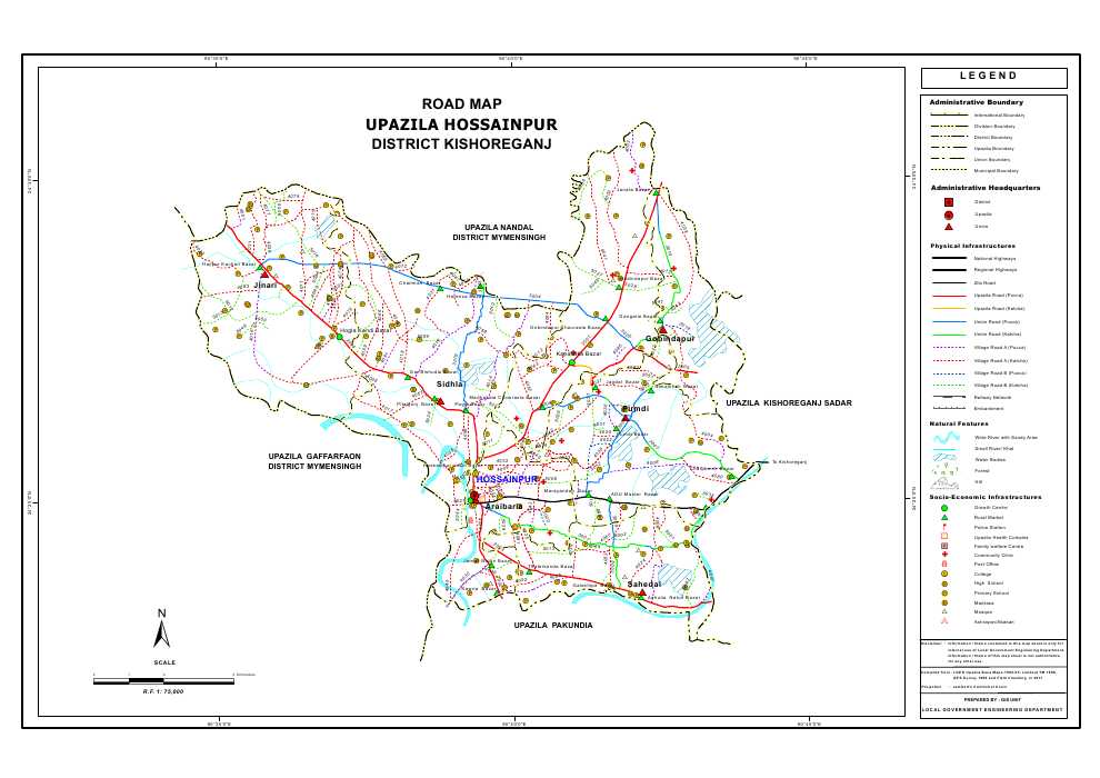 Mouza & Land Use Maps of Hossainpur Upazila, Kishoreganj, Bangladesh ...