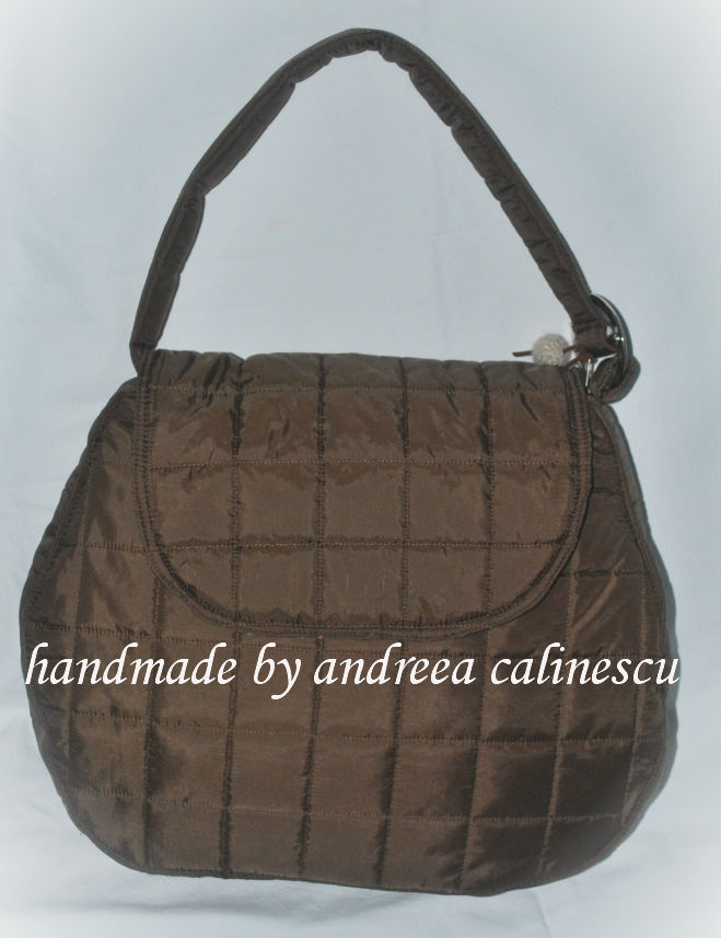 handmade by andreea calinescu: Geanta maro fas - cu clapa