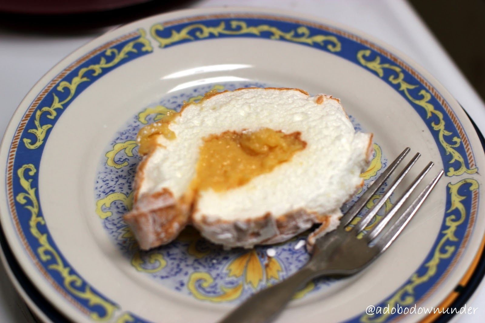 adobo down under: Brazo de Mercedes (Rolled meringue cake with custard ...