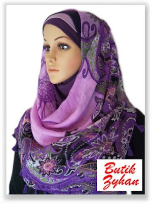Kerudung Segi Empat Motif Rumbai K1 - Butik Zyhan
