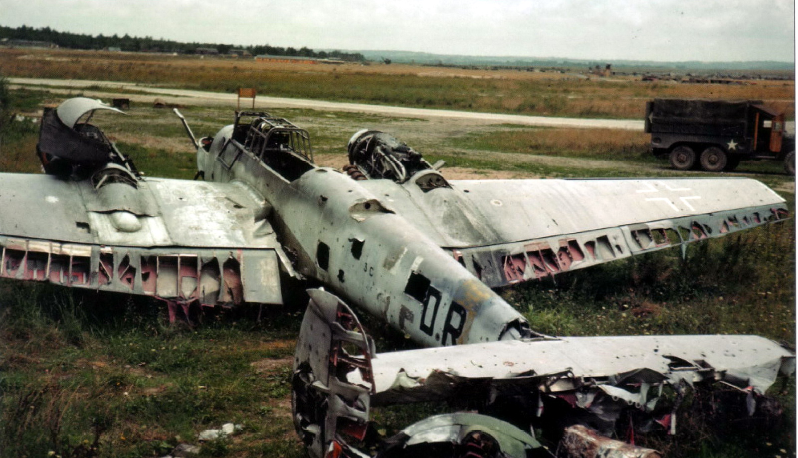 World War II in Color: Wreckage of Bf 110 in France