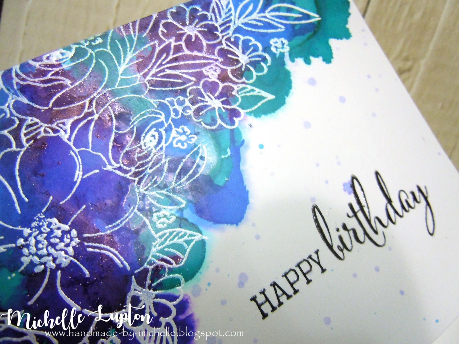 Handmade by Michelle: Alcohol ink on glossy cardstock