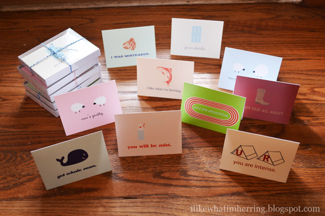 i like what i'm herring: funny stationery & a special bday!