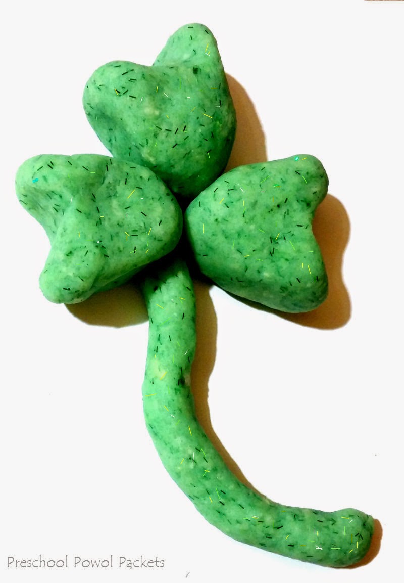 Sparkly Shamrock Dough - St. Patrick's Day Fun! | Preschool Powol Packets