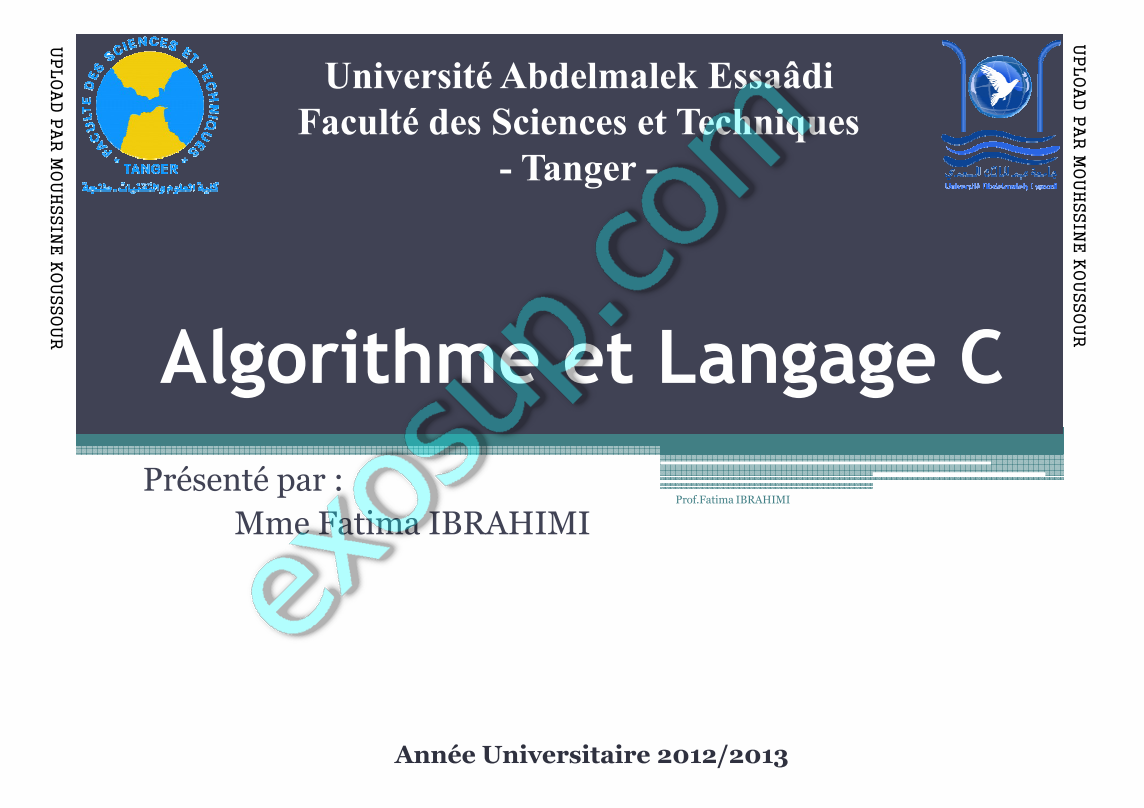 cours d'algorithme FST Tanger - Cours et TDs cours d'algorithme FST Tanger - Cours et TDs