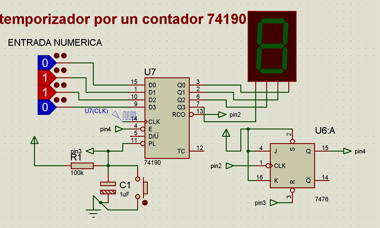 Electrónica facil: temporizador por contador 74190