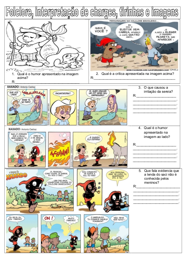 ATIVIDADES DIVERSAS CLÁUDIA: Atividades de interpretação de charges ...