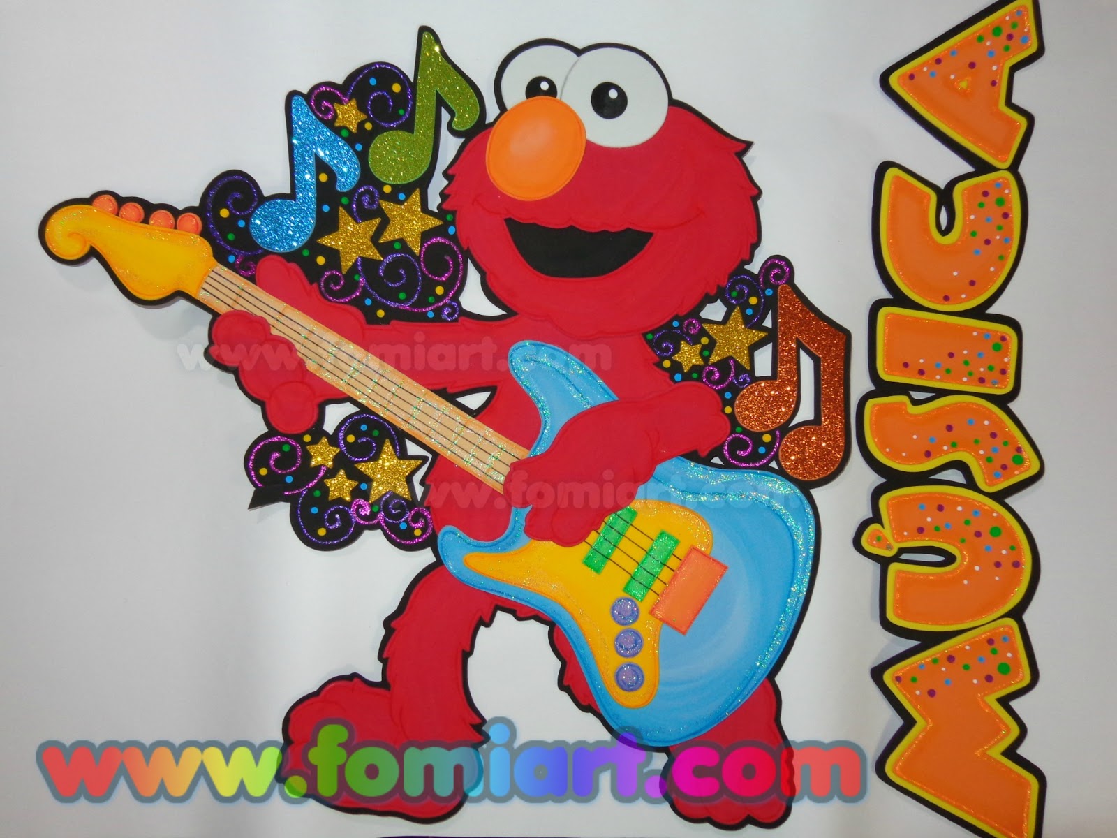 7- Moldes Gratuitos : Elmo con Guitarra | Moldes Gratuitos