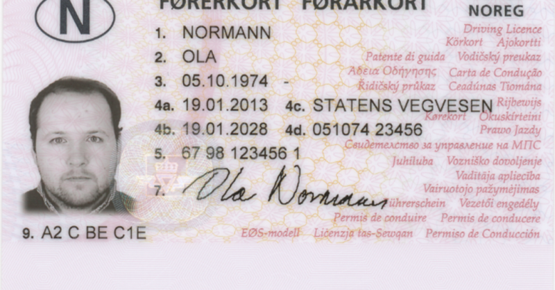 JEG VIL LÆRE NORSK SPRÅK.: Norge Førerkort.