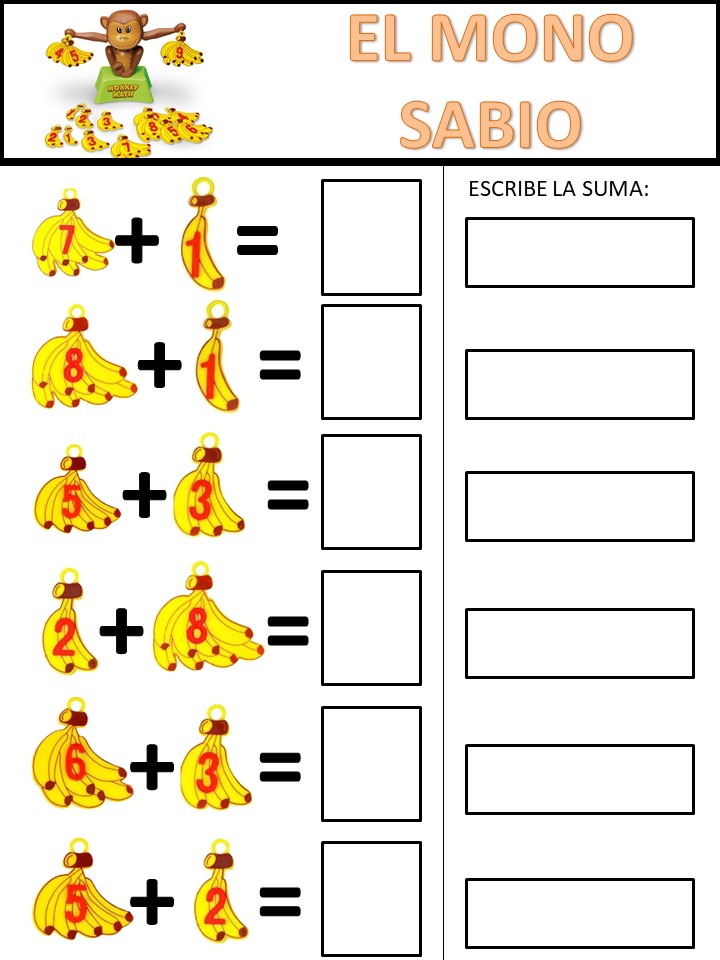 SUMAS CON "MONKEY MATH"