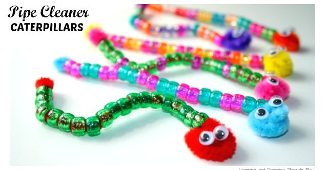 Learning and Exploring Through Play: Pipe Cleaner Caterpillars Fine Motor