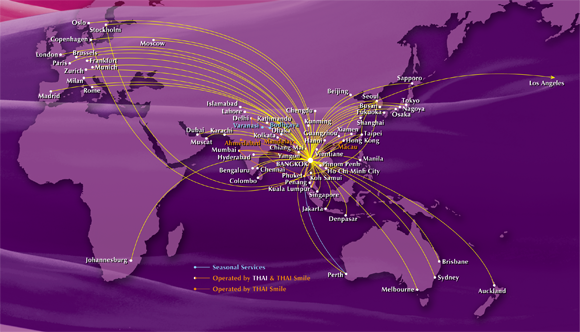 New Air Routes To China & Indochina By Thai Airways International ...