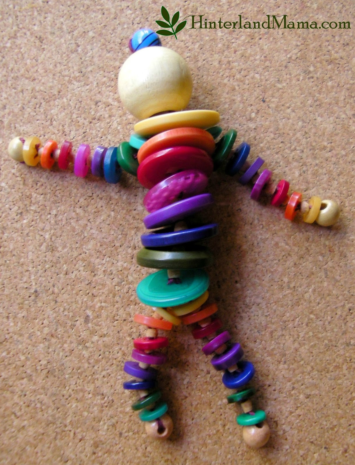 Hinterland Mama: Thought I'd make a Rainbow Button Doll, from ...